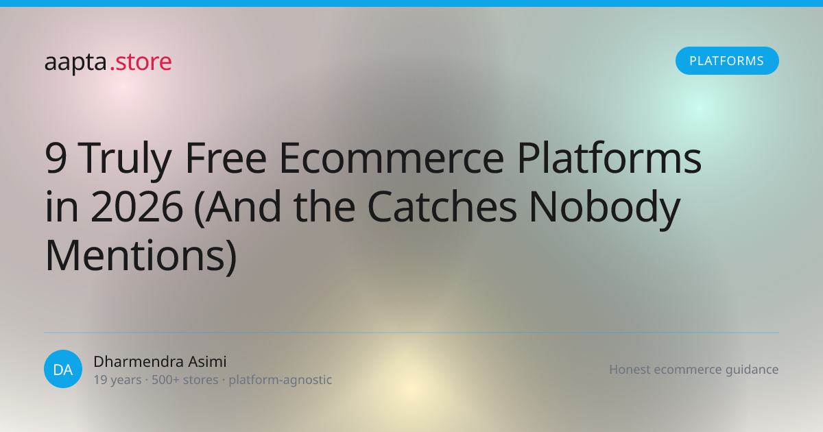 9 Truly Free Ecommerce Platforms in 2026 (Honest Review, No Affiliates ...